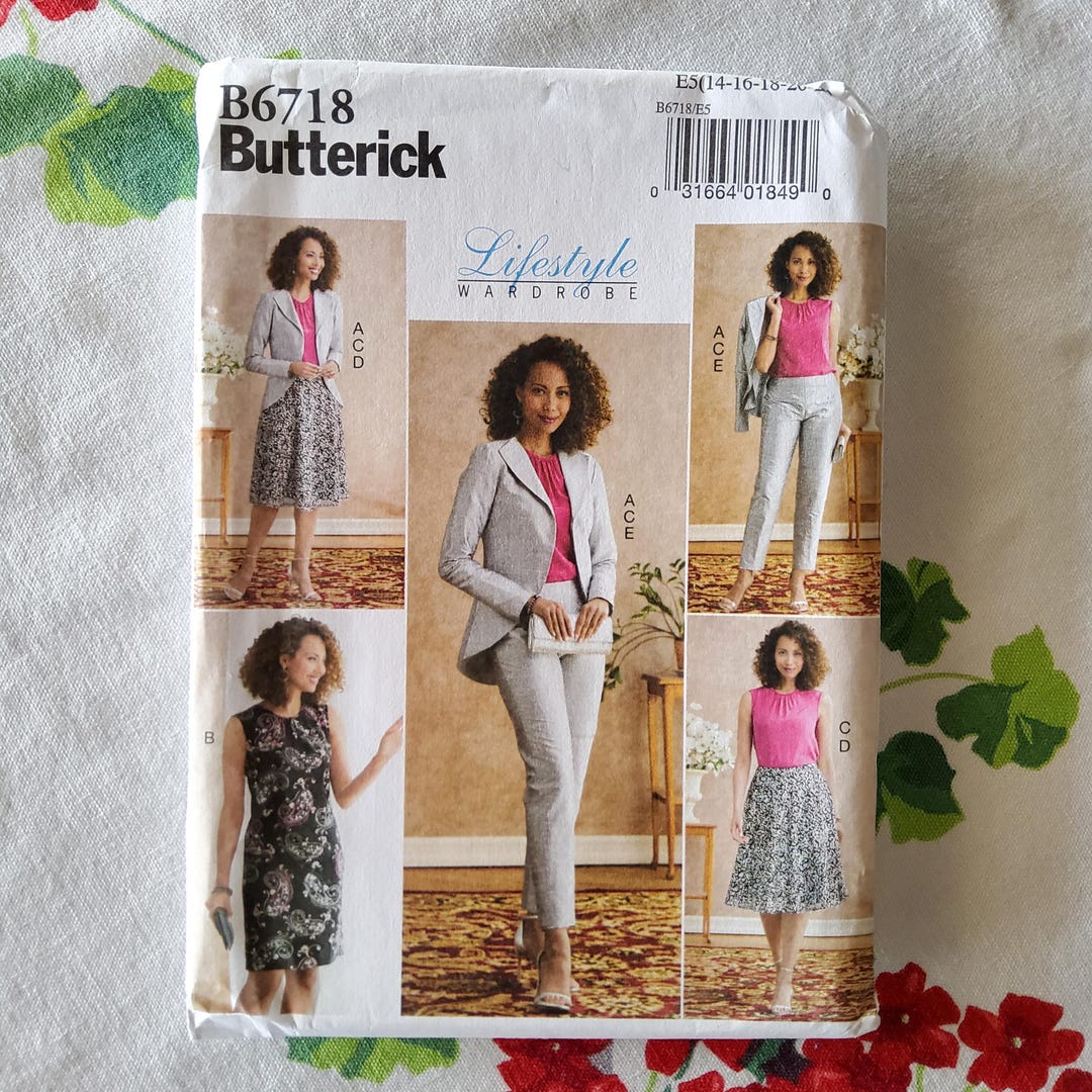 Butterick 6718 Complete Uncut Factory Folds Sewing Pattern Career ...