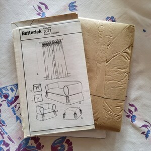 Butterick 3877 Complete Uncut Factory Folds Waverly Slip Cover Drapes ...