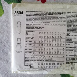 Simplicity 8604 Complete Uncut Factory Folds Vintage 90s Sewing Pattern ...