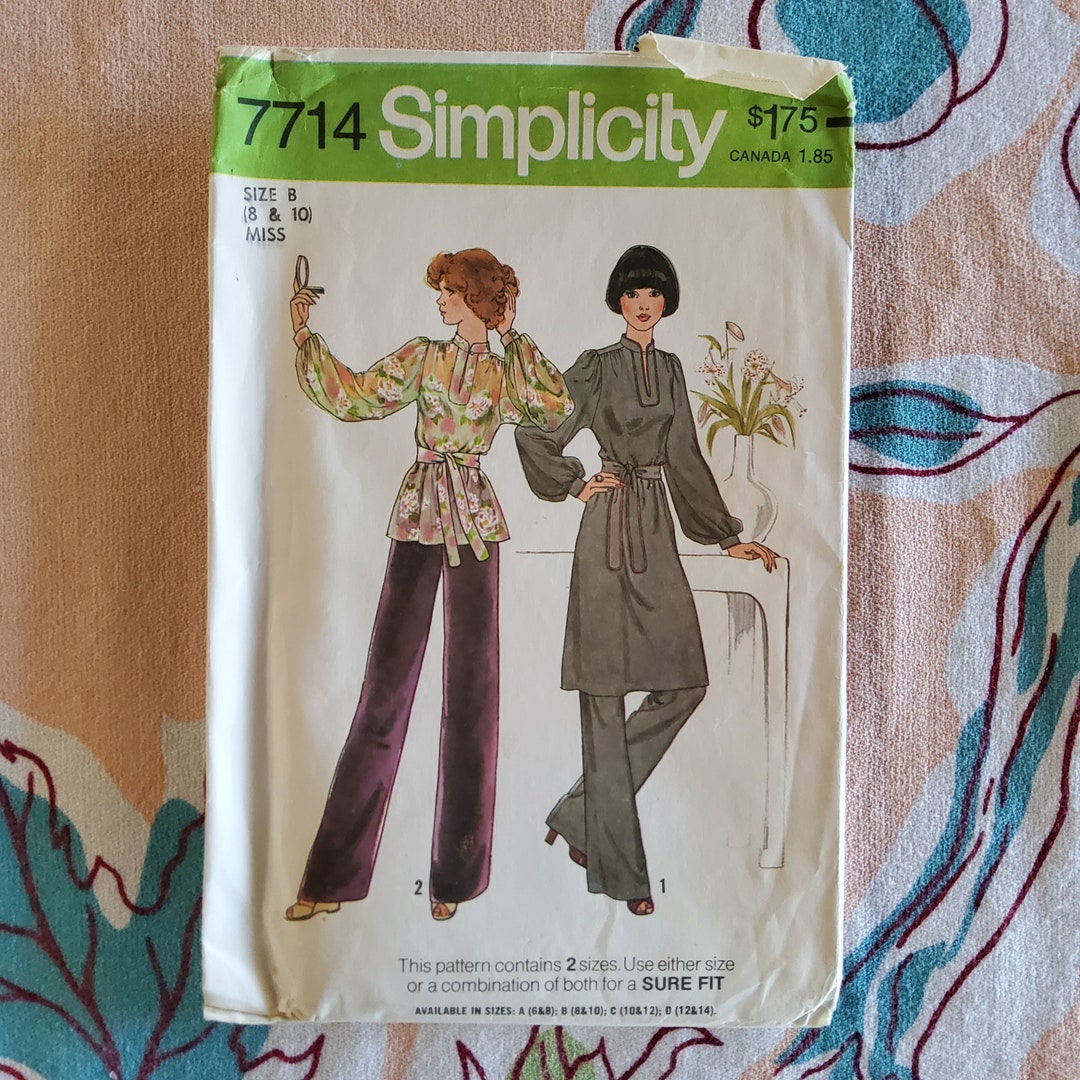 Simplicity 7714 Complete Uncut Factory Folds Vintage 70s Sewing Pattern ...