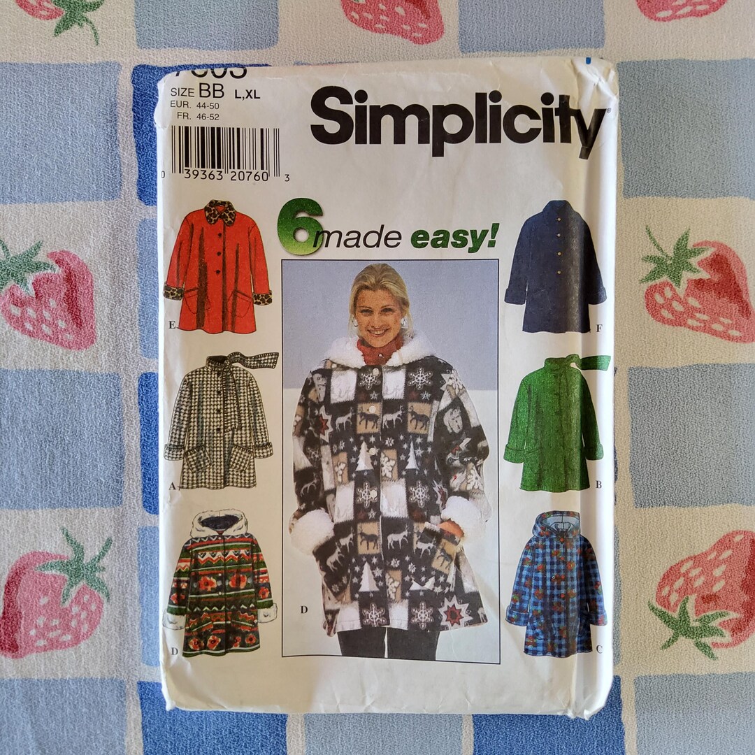 Simplicity 7803 Complete Uncut Factory Folds Vintage 90s Sewing Pattern ...