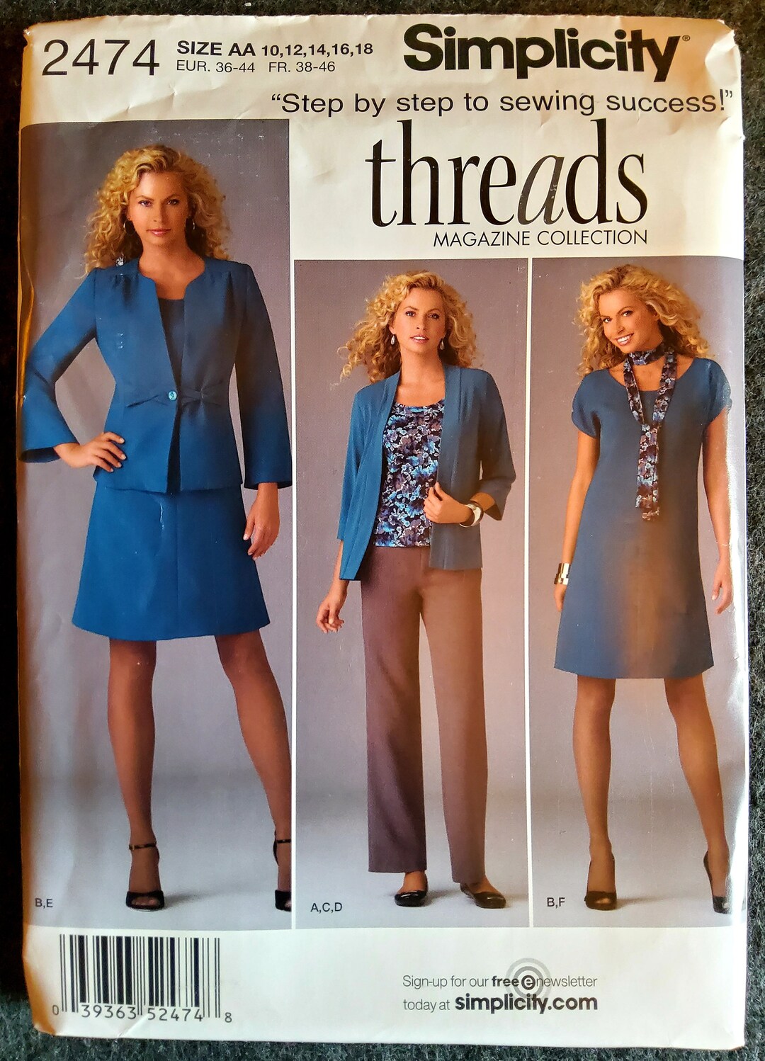 Simplicity 2474 Complete Uncut Factory Folds Threads Magazine Capsule ...