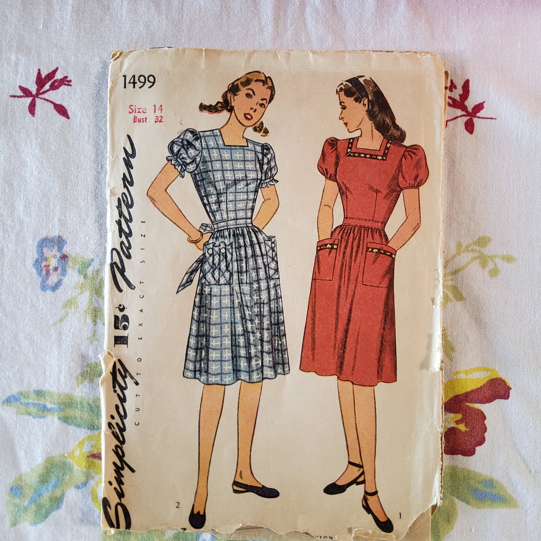 Simplicity 1499 Complete Uncut Factory Folds Vintage 40s Sewing Pattern ...