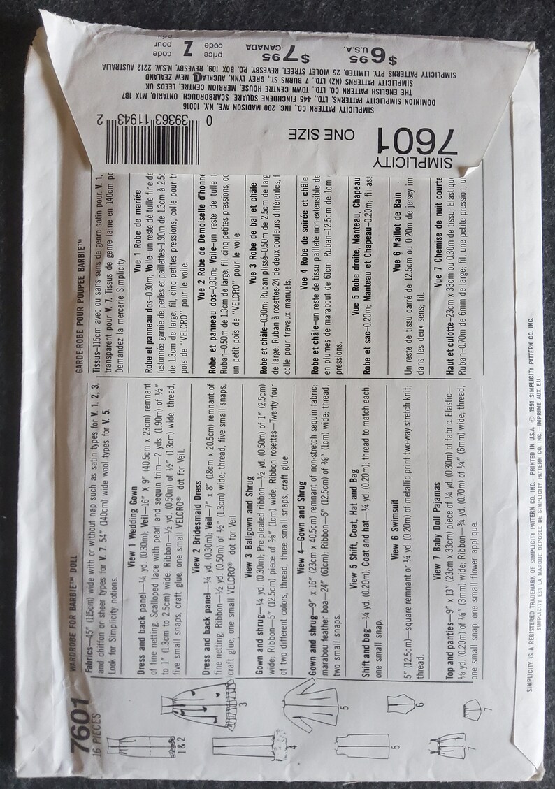 Simplicity 7601 Complete Uncut Factory Folds Vintage 90s - Etsy