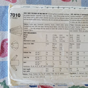 Simplicity 7010 Complete Uncut Factory Folds Vintage 80s Sewing Pattern ...