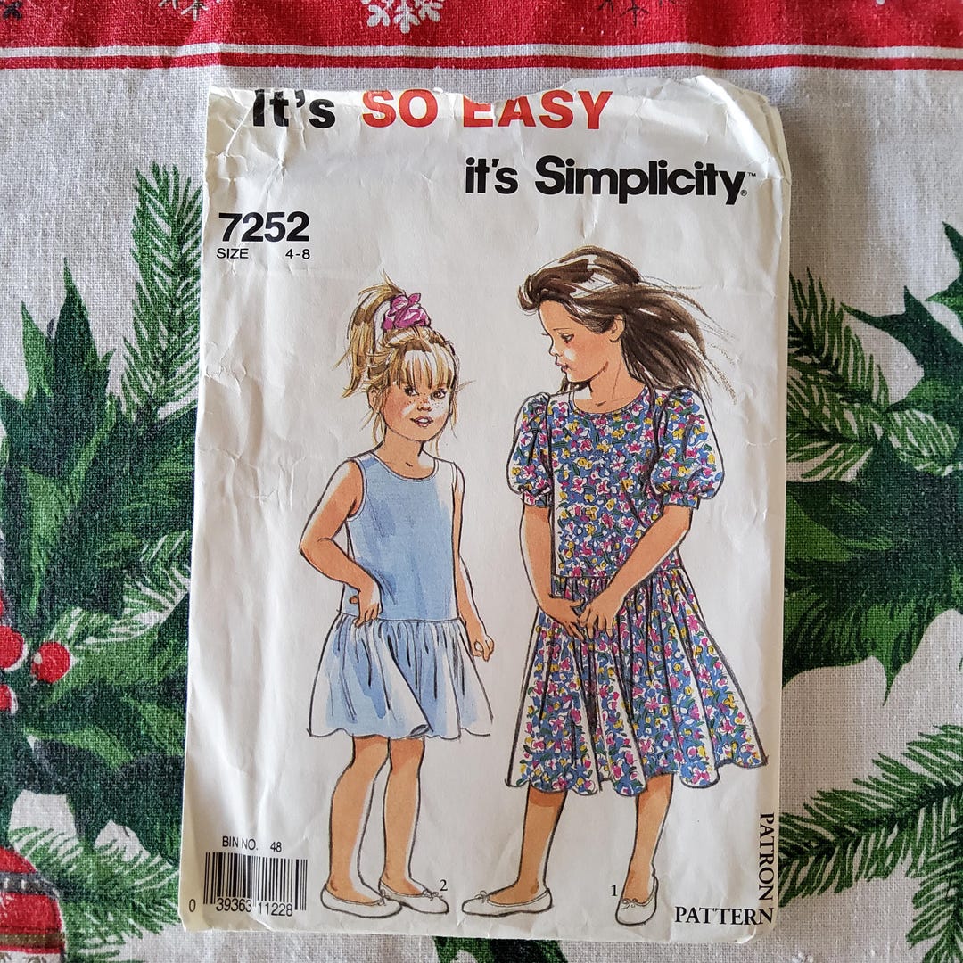 Simplicity 7252 Complete Uncut Factory Folds Vintage 90s Sewing Pattern ...