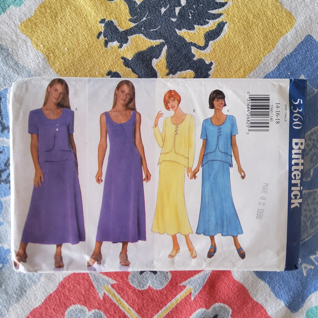 Butterick 5360 Complete Uncut Factory Folds Vintage 90s Sewing Pattern ...