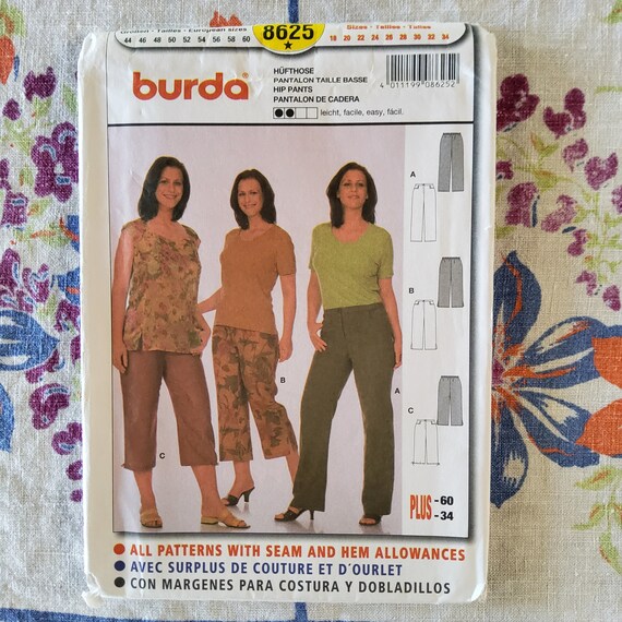 Burda 8625 Complete Uncut Factory Folds Vintage Sewing Pattern - Etsy