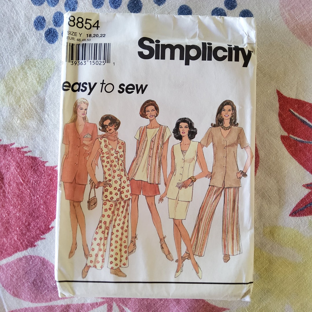 Simplicity 8854 Complete Uncut Factory Folds Vintage 90s Sewing Pattern ...
