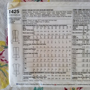 Simplicity 1425 Complete Uncut Factory Folds Sewing Pattern Retro Style ...