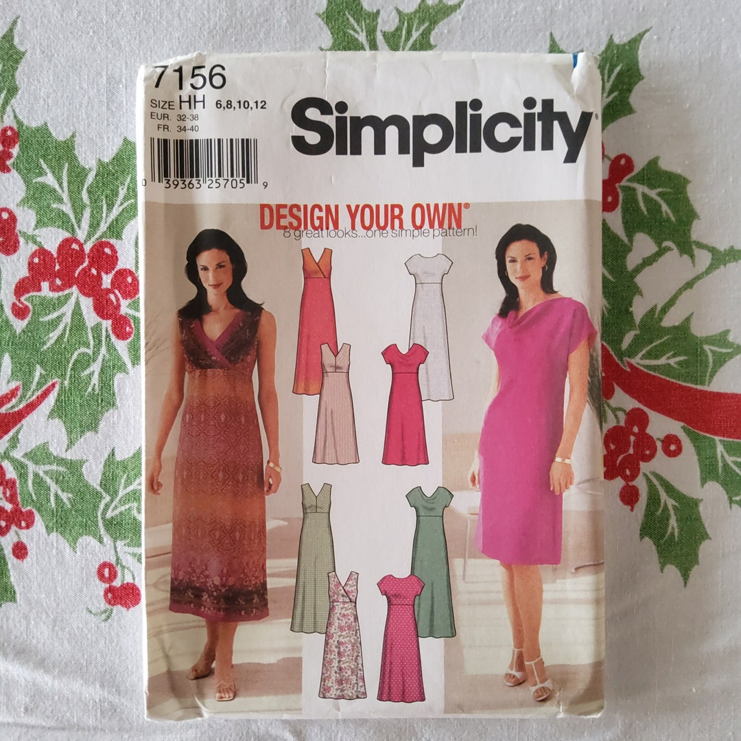 Simplicity 7156 Complete Uncut Factory Folds Sewing Pattern Design Your ...