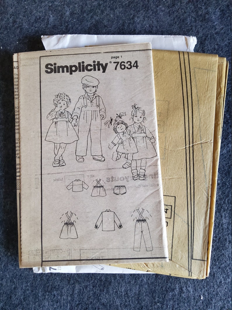 Simplicity 7634 Complete Uncut Factory Folds Vintage 80s Kids Jumper ...