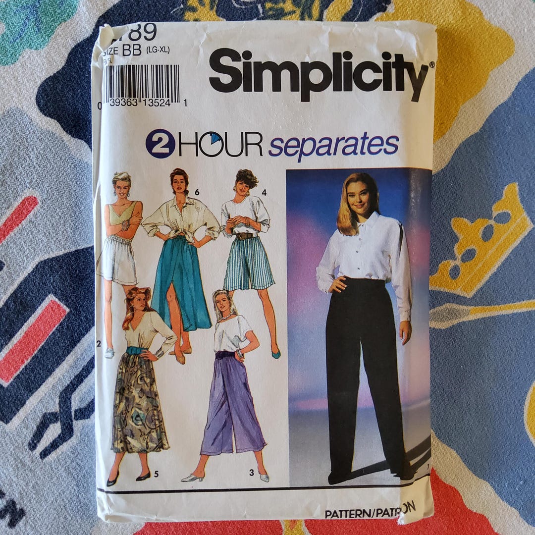 Simplicity 8189 Complete Uncut Factory Folds Vintage 90s Sewing Pattern ...