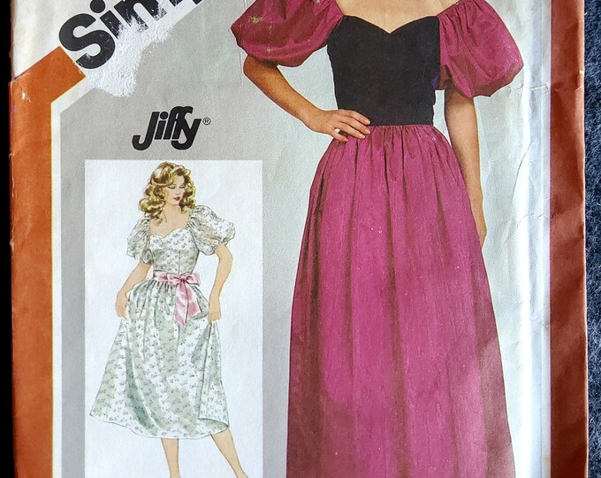 Simplicity 6205 Complete Uncut Factory Folds Vintage 80s Balloon Sleeve ...