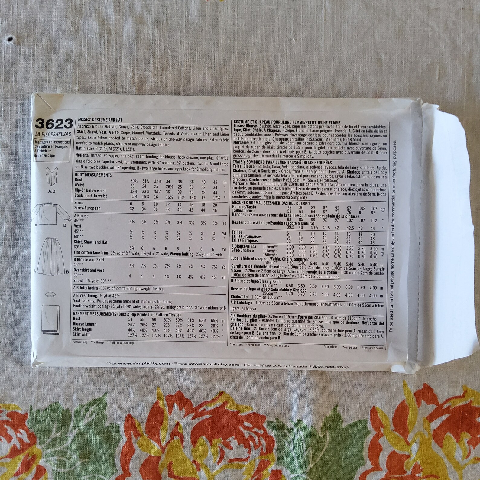 Simplicity 3623 Complete Uncut Factory Folds Sewing Pattern Scottish ...