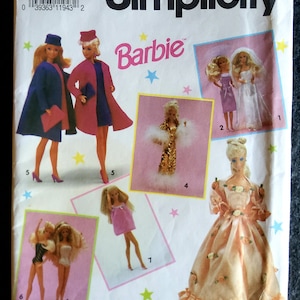 Simplicity 7601 Complete Uncut Factory Folds Vintage 90s Babrie Doll ...