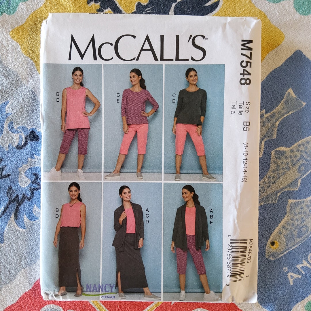 Mccalls 7548 Complete Uncut Factory Folds Sewing Pattern Nancy Zieman ...