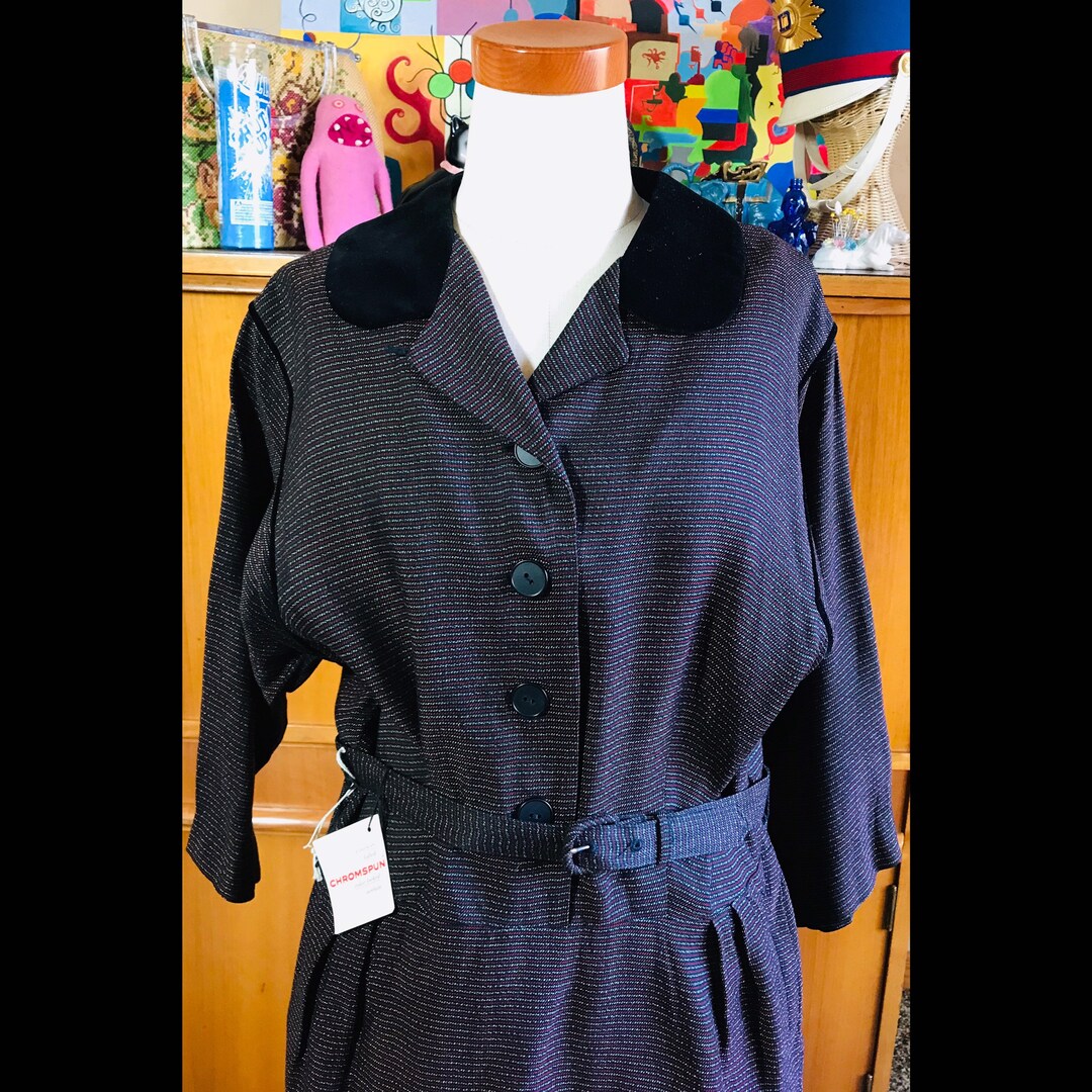 Deadstock Nelly Don 50s Vintage Day Dress CHROMSPUN Acetate - Etsy