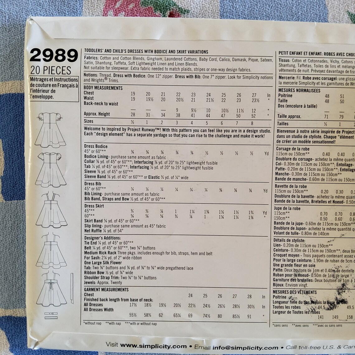 Simplicity 2989 Complete Uncut Factory Folds Sewing Pattern - Etsy