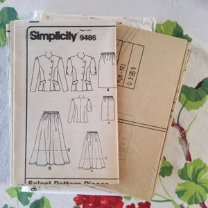 Simplicity 9486 Complete Uncut Factory Folds Vintage 90s Sewing Pattern Maren Dress Skirt Suit ...