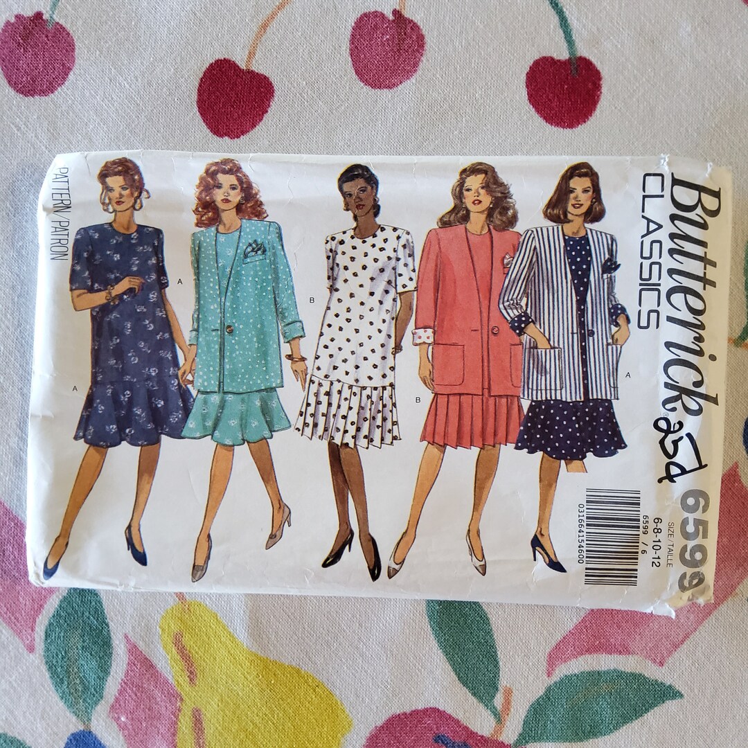 Butterick 6599 Complete Uncut Factory Folds Vintage 90s Sewing Pattern ...