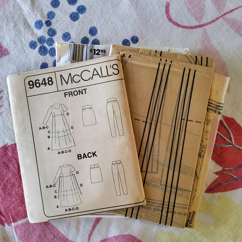 Mccalls 9648 Complete Uncut Factory Folds Vintage 90s Sewing Pattern ...