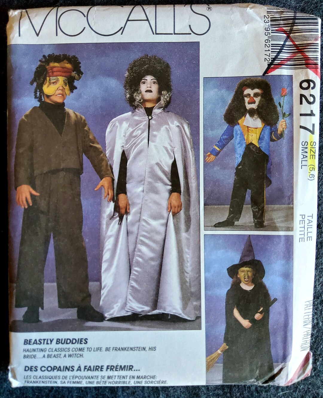 Mccalls 6217 Complete Uncut Factory Folds Vintage 90s Halloween Scary ...