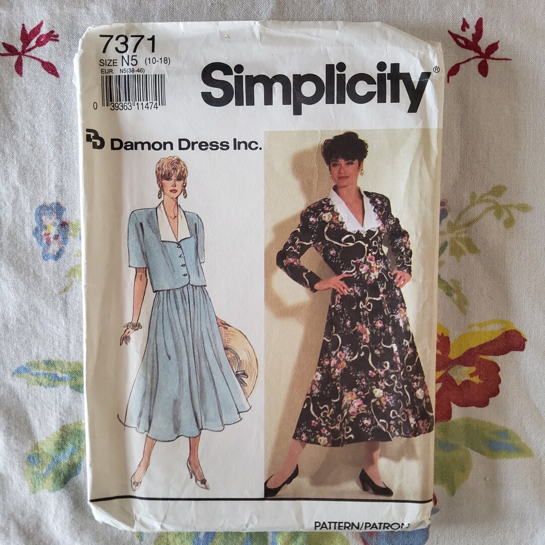 Simplicity 7371 Complete Uncut Factory Folds Vintage 90s Sewing Pattern ...