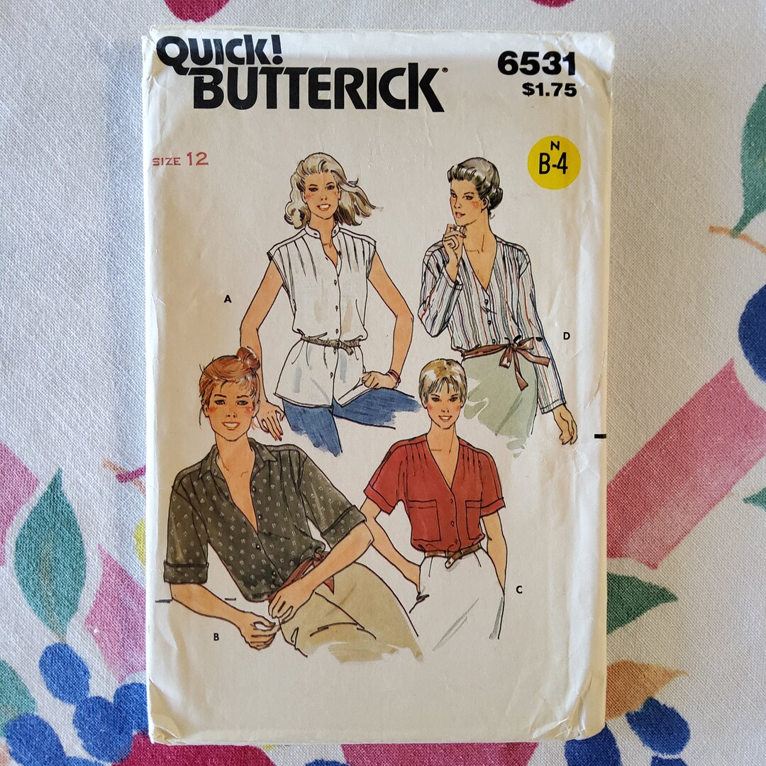 Butterick 6531 Complete Uncut Factory Folds Vintage 80s Sewing Pattern ...