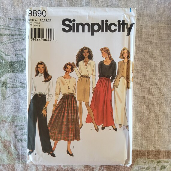 Simplicity 9890 Complete Uncut Factory Folds Vintage 90s | Etsy