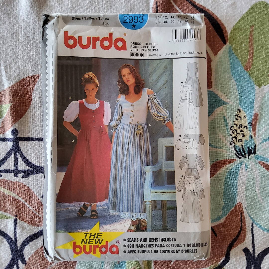 Burda 2993 Complete Uncut Factory Folds Vintage 90s Sewing Pattern ...