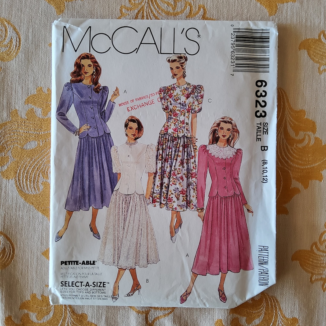 Mccalls 6323 Complete Uncut Factory Folds Vintage 90s Sewing Pattern High Neck Princess Seam ...
