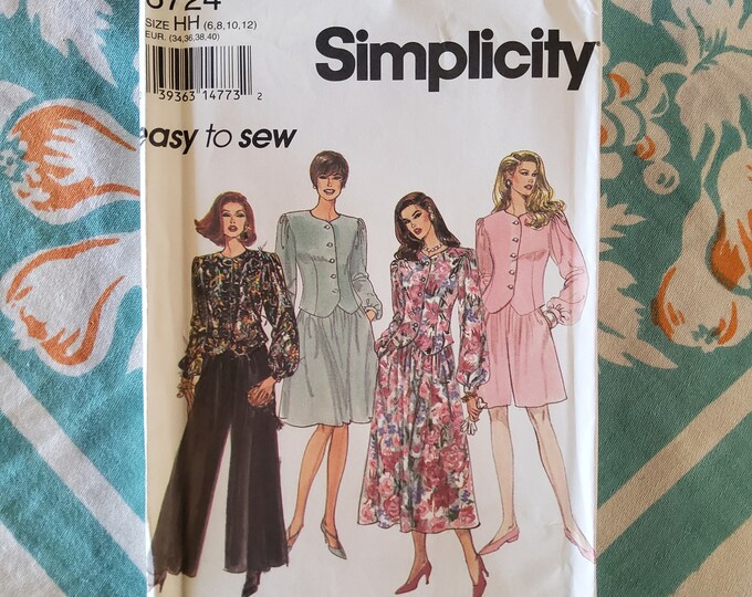 Simplicity 8724 Complete Uncut Factory Folds Vintage 90s Sewing Pattern ...