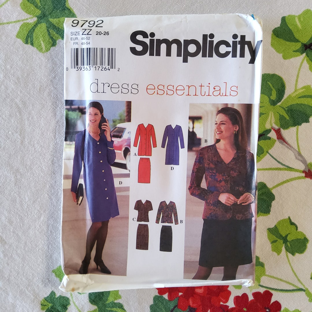 Simplicity 9792 Complete Uncut Factory Folds Vintage 90s Sewing Pattern ...