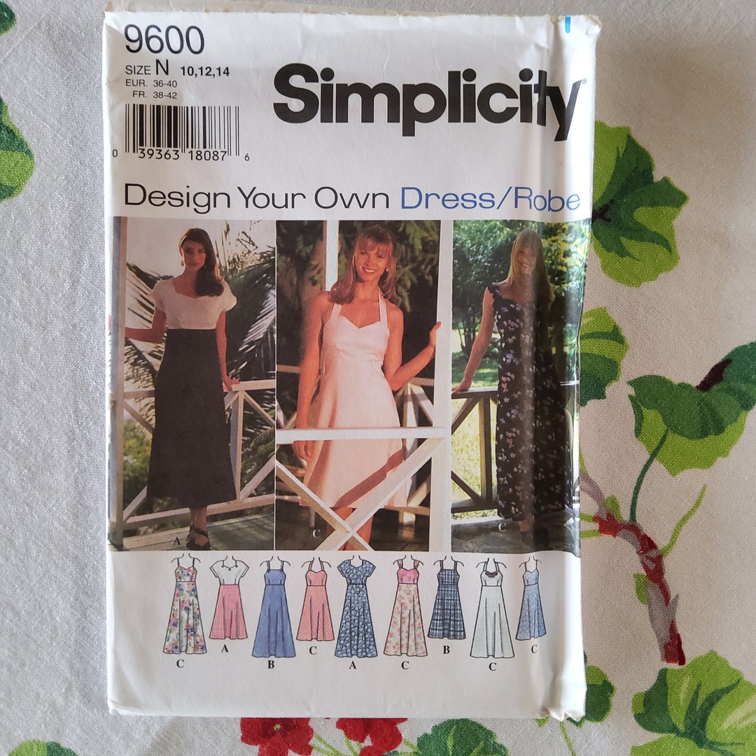 Simplicity 9600 Complete Uncut Factory Folds Vintage 90s Sewing Pattern ...