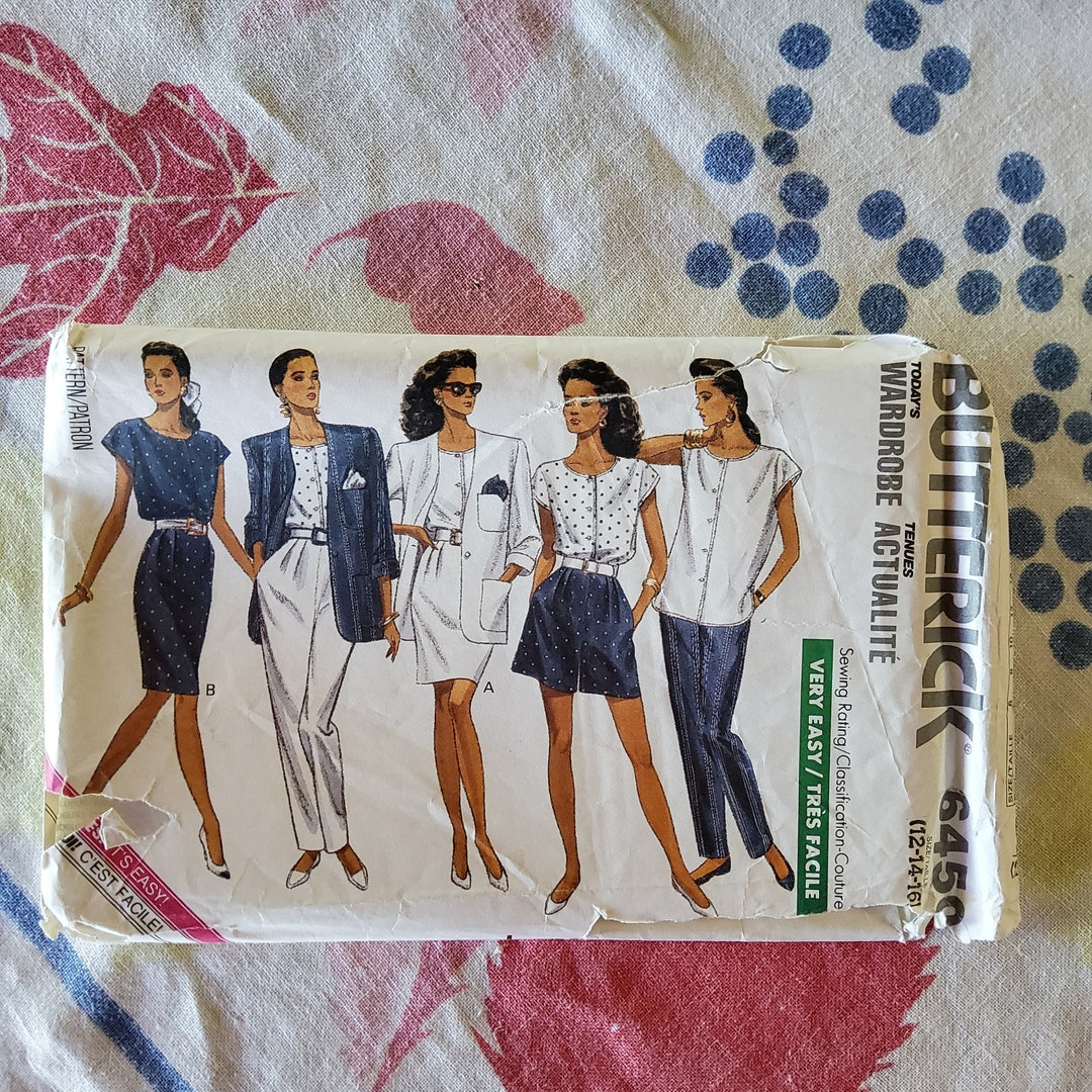 Butterick 6450 Complete Uncut Factory Folds Vintage 80s Sewing Pattern ...