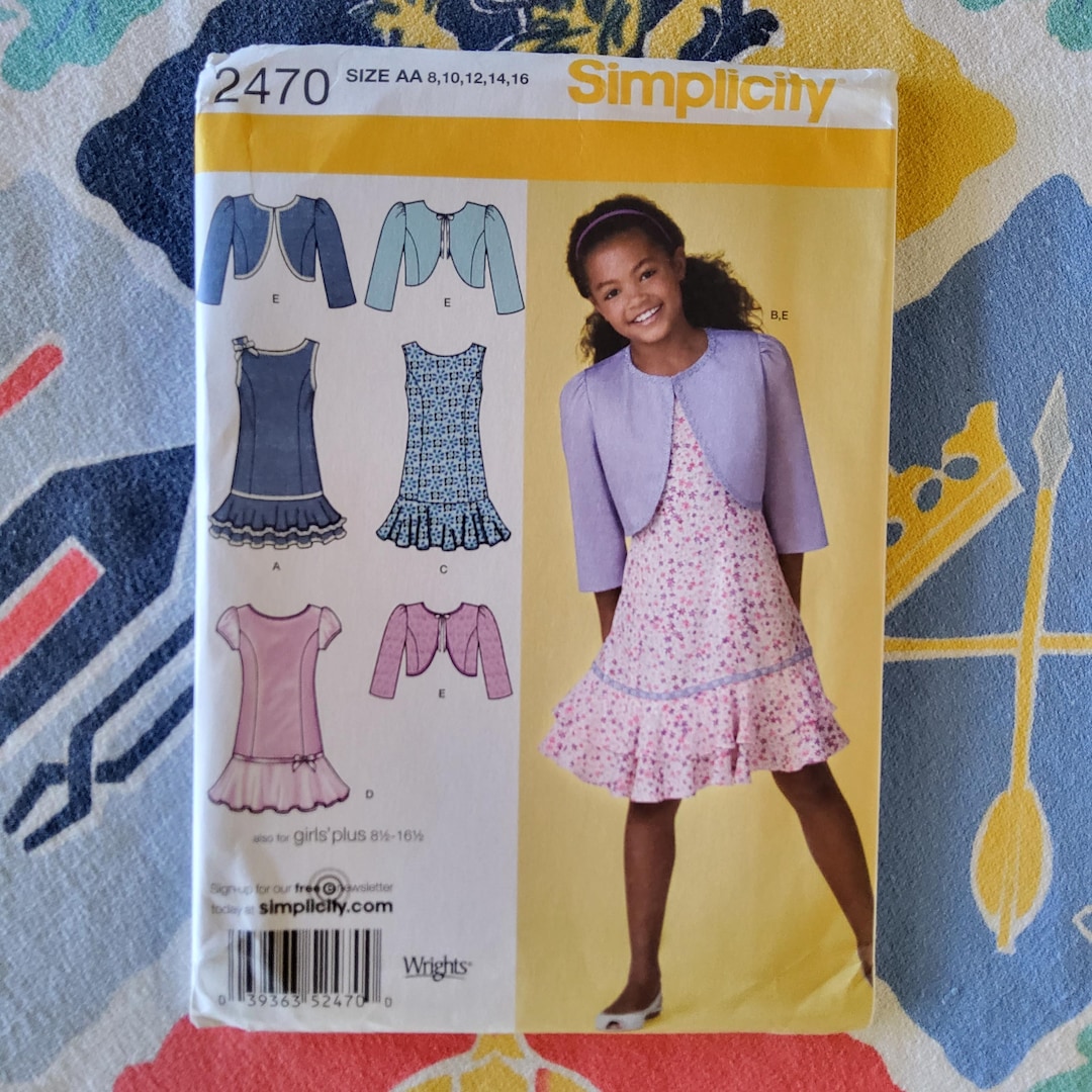 Simplicity 2470 Complete Uncut Factory Folds Sewing Pattern Girls ...