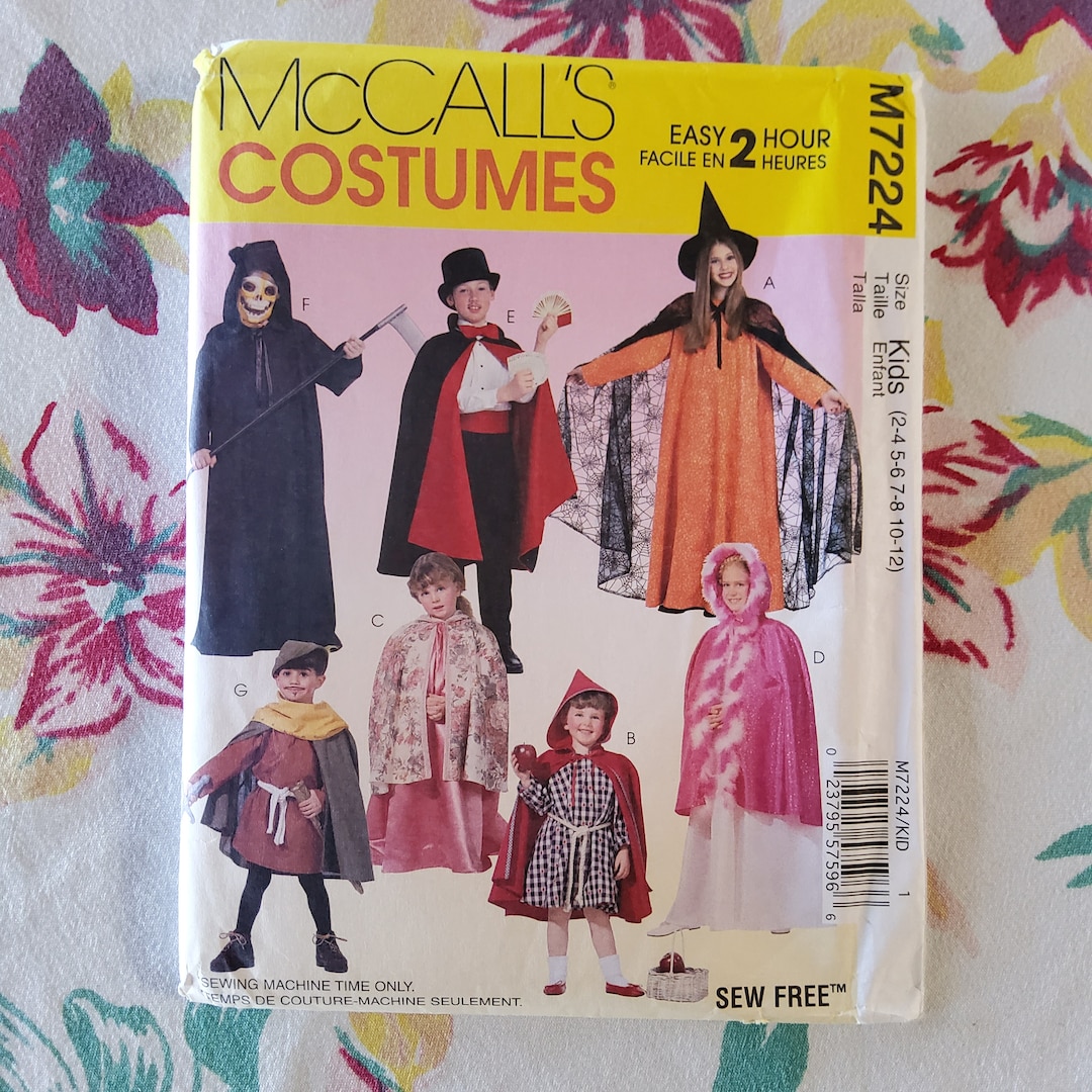 Mccalls Costumes 7224 Complete Uncut Factory Folds Everything With A ...