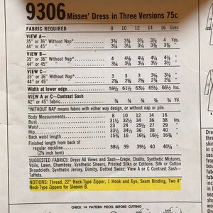 Mccalls 9306 Complete Uncut Factory Folds Vintage 60s Sewing Pattern ...