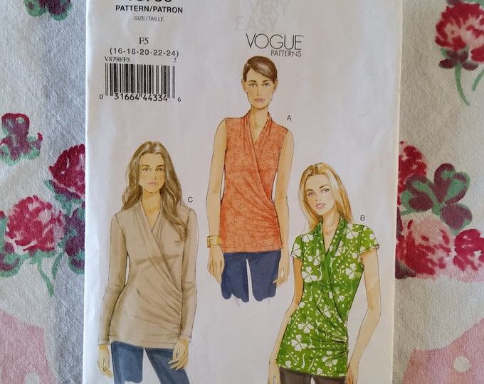 Vogue 8790 Complete Uncut Factory Folds Sewing Pattern Surplice Draped ...