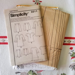 Simplicity 2211 Complete Uncut Factory Folds Lisette Sewing Pattern Contemporary Tunic Shift ...