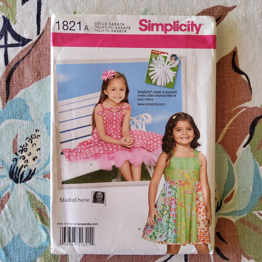 Simplicity 1821 Complete Uncut Factory Folds Sewing Pattern Kids ...