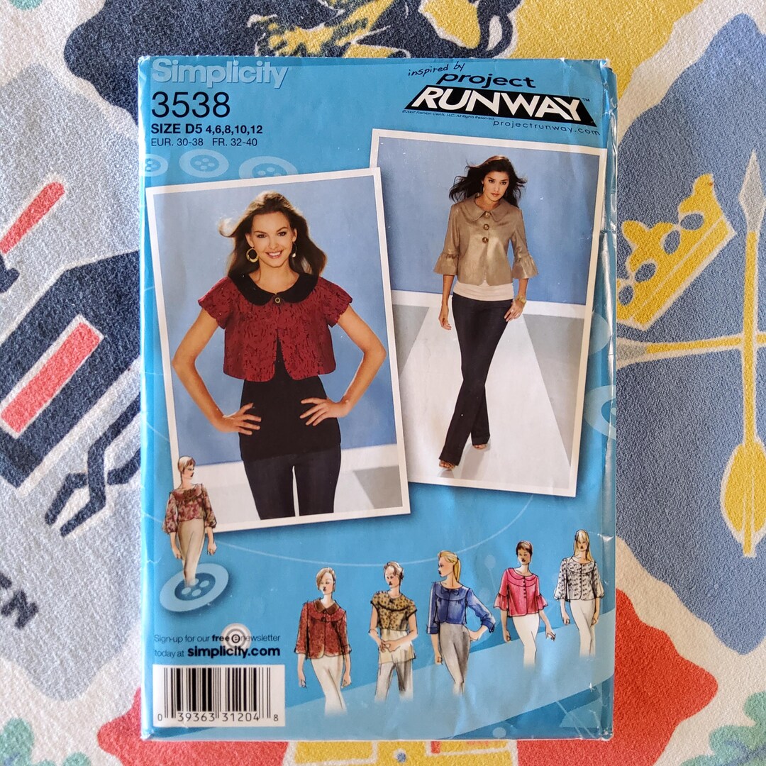 Simplicity 3538 Complete Uncut Factory Folds Sewing Pattern Project ...