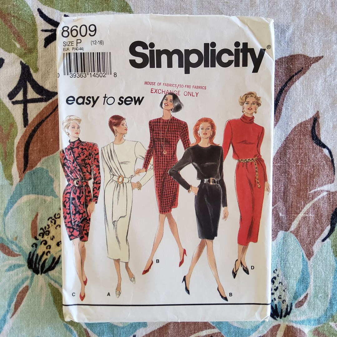 Simplicity 8609 Complete Uncut Factory Folds Vintage 90s Sewing Pattern ...