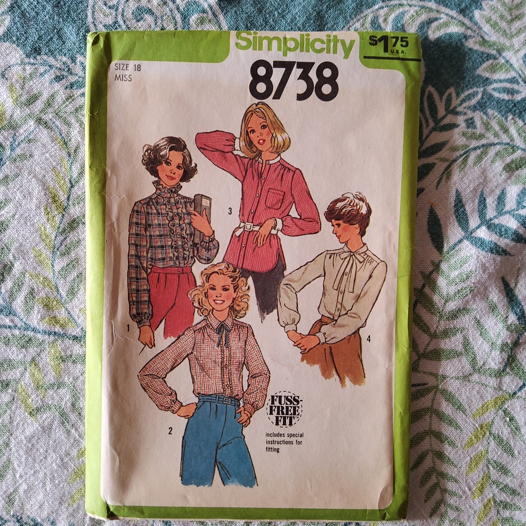 Simplicity 8738 Complete Uncut Factory Folds Vintage 70s Band Ruffle or ...