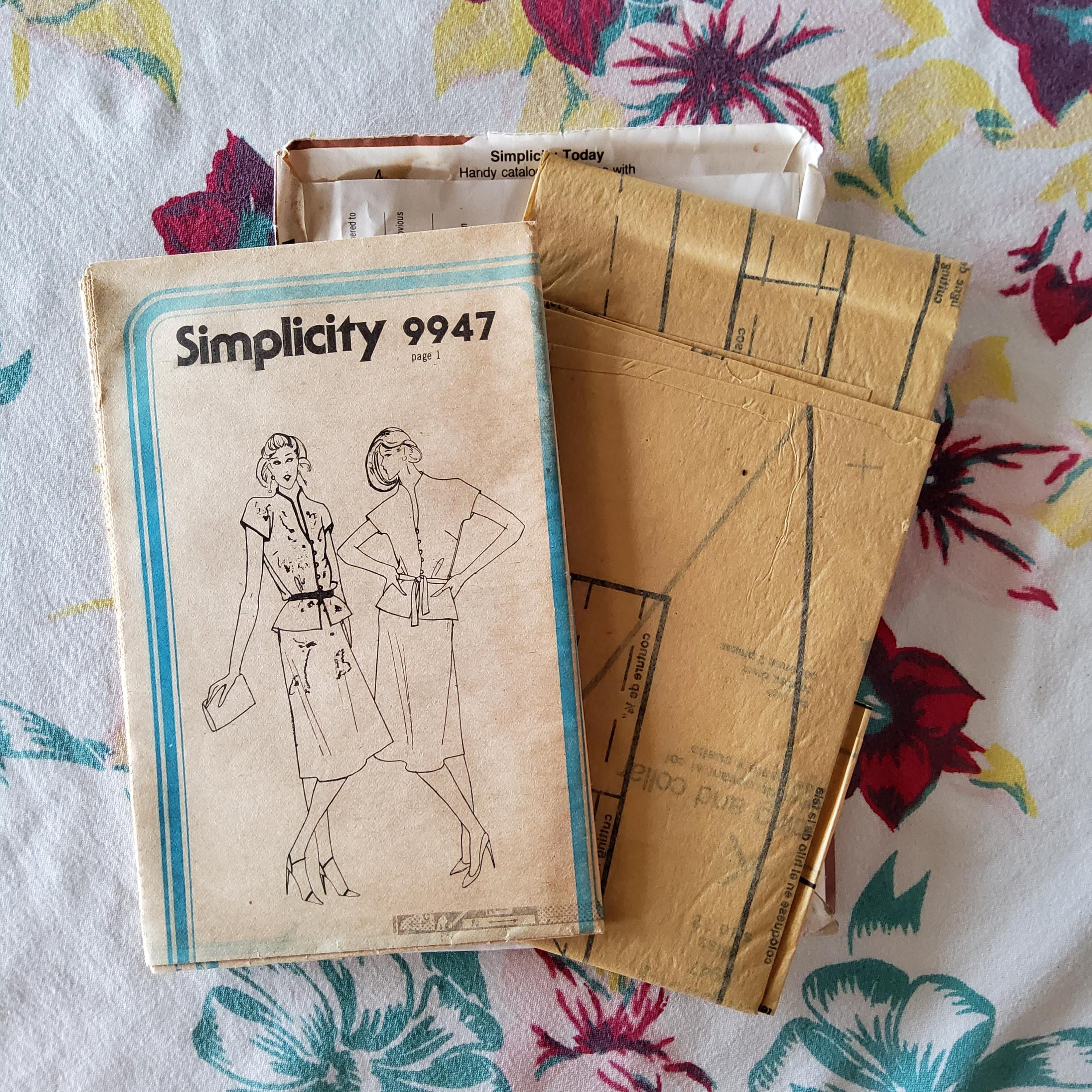 Simplicity 9947 Complete Uncut Factory Folds Vintage 1981 80s Sewing ...
