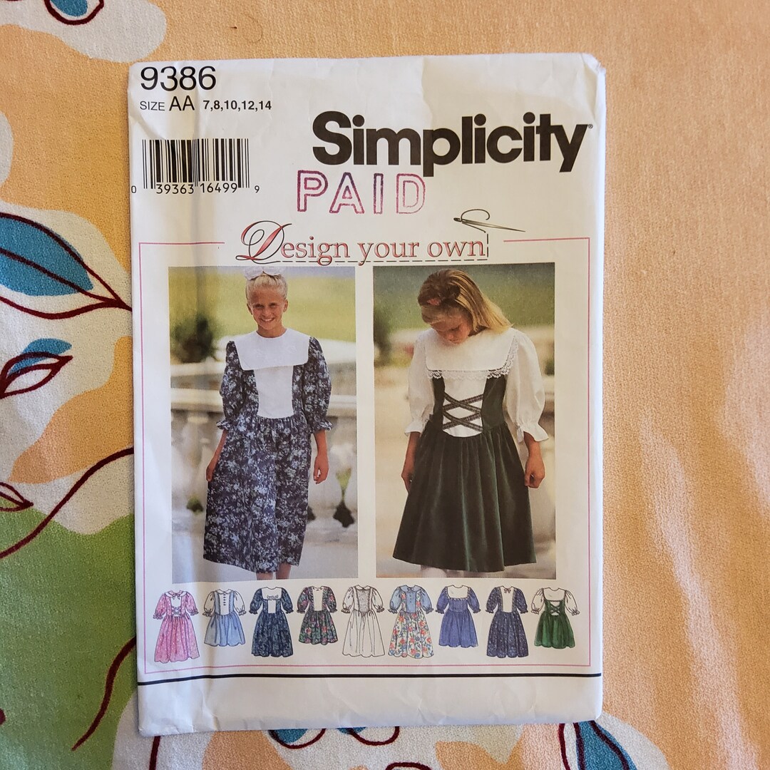 Simplicity 9386 Complete Uncut Factory Folds Vintae 90s Design Your Own ...