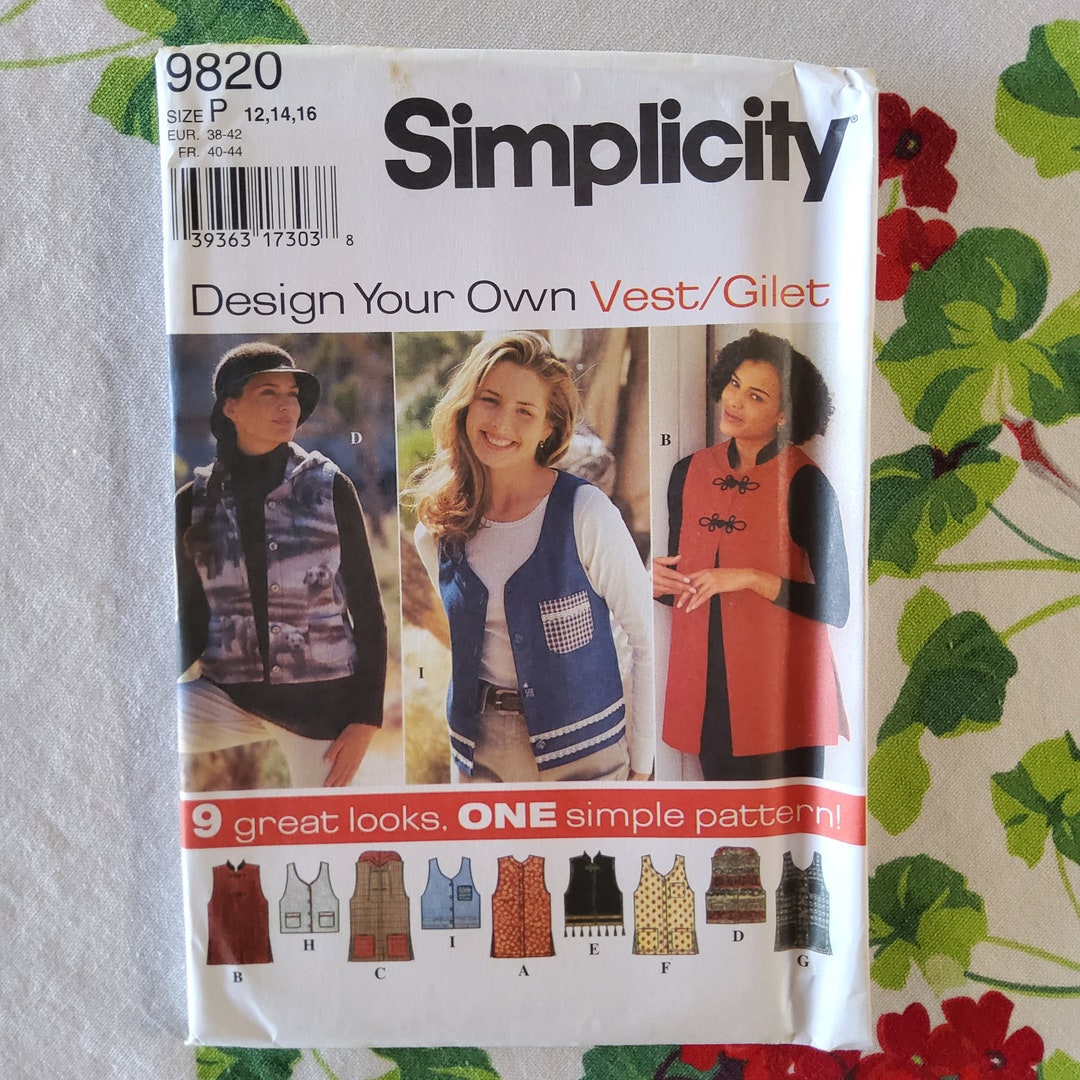 Simplicity 9820 Complete Uncut Factory Folds Vintage 90s Sewing Pattern ...