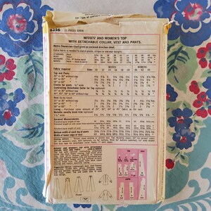 Simplicity 5356 Mostly Complete Uncut FF Vest is Cut Vintage 70s Sewing ...