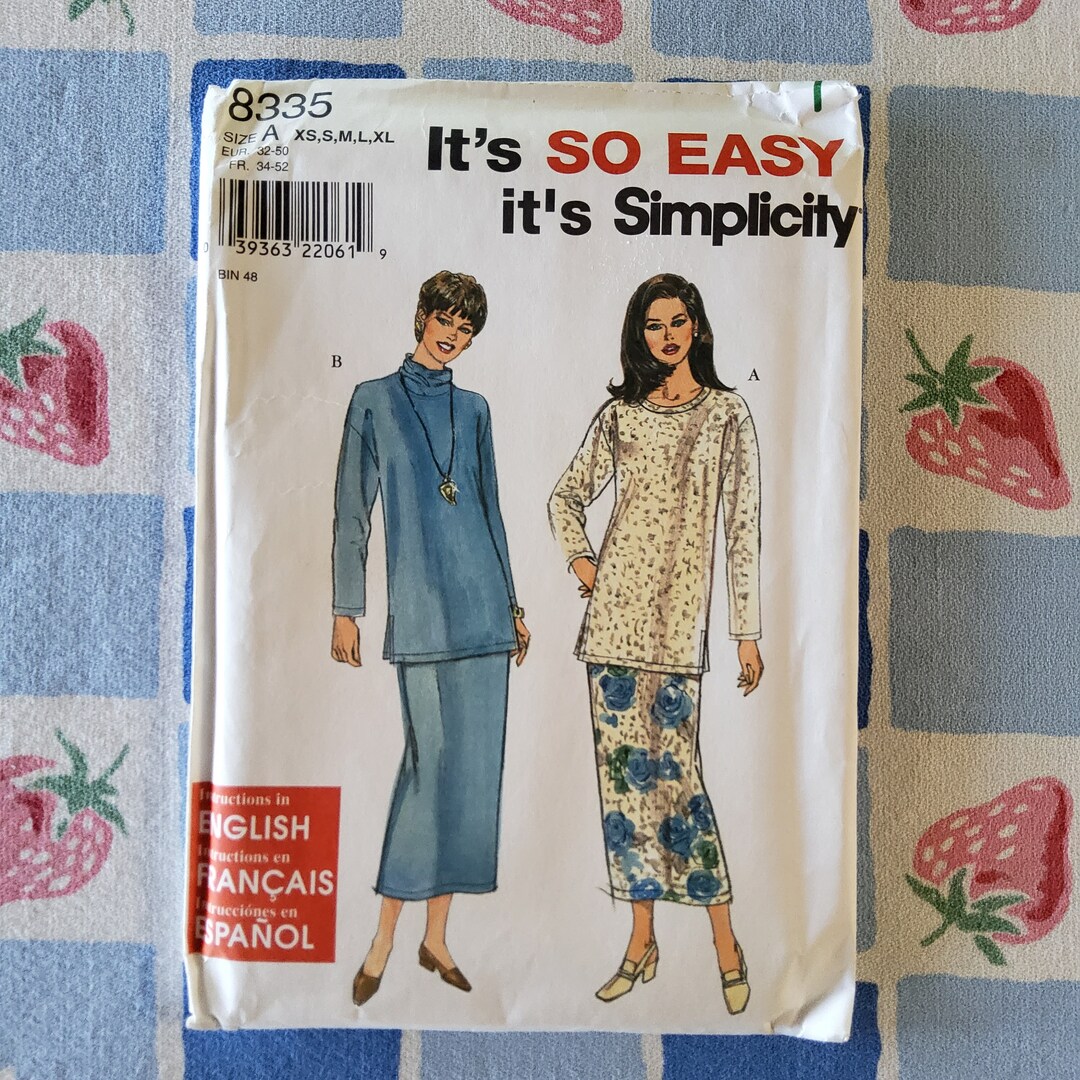 Simplicity 8335 Complete Uncut Factory Folds Vintage 90s Sewing Pattern ...